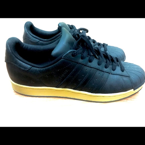 adidas | Shoes | Adidas Superstar Rare Black Gold Shell Toes | Poshmark